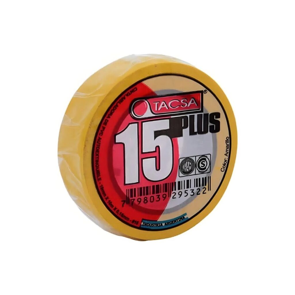 CINTA AISLADORA PVC PLUS AMARILLA X 20M